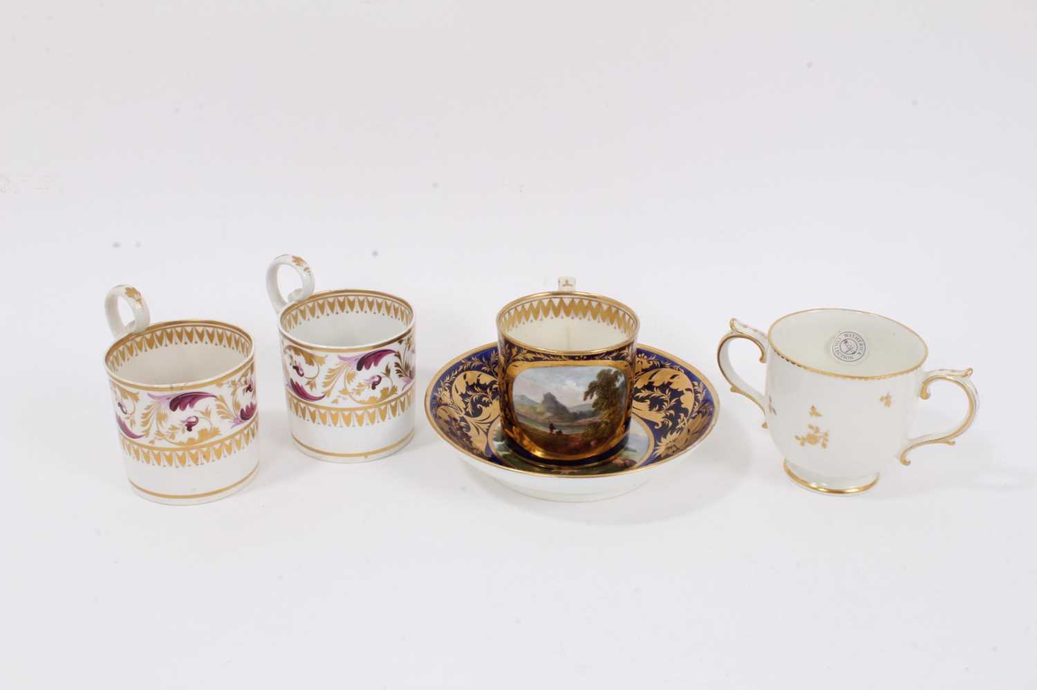 Lot 325 - Derby coffee cup and a Davenport saucer, two