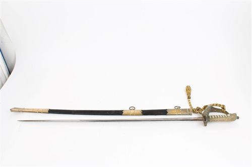 Lot 739 - George V Naval Officers' sword with Gothic