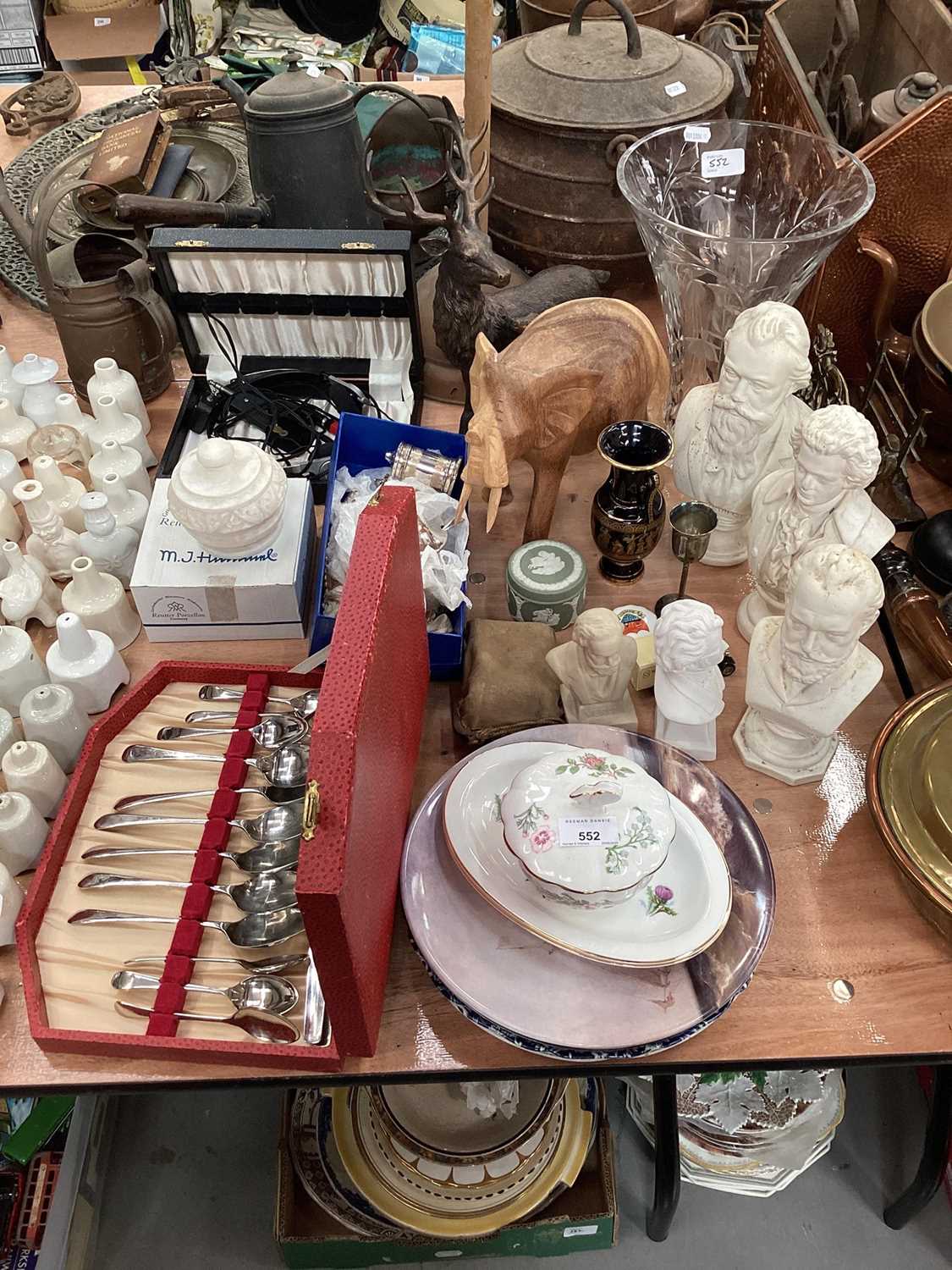 Lot 552 - Three plaster busts of composers, together