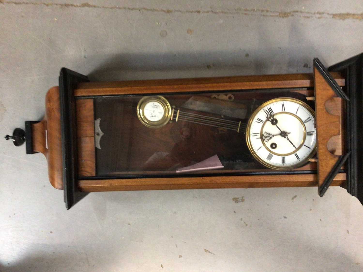 Lot 788 - A Vienna style regulator clock, pendulum and