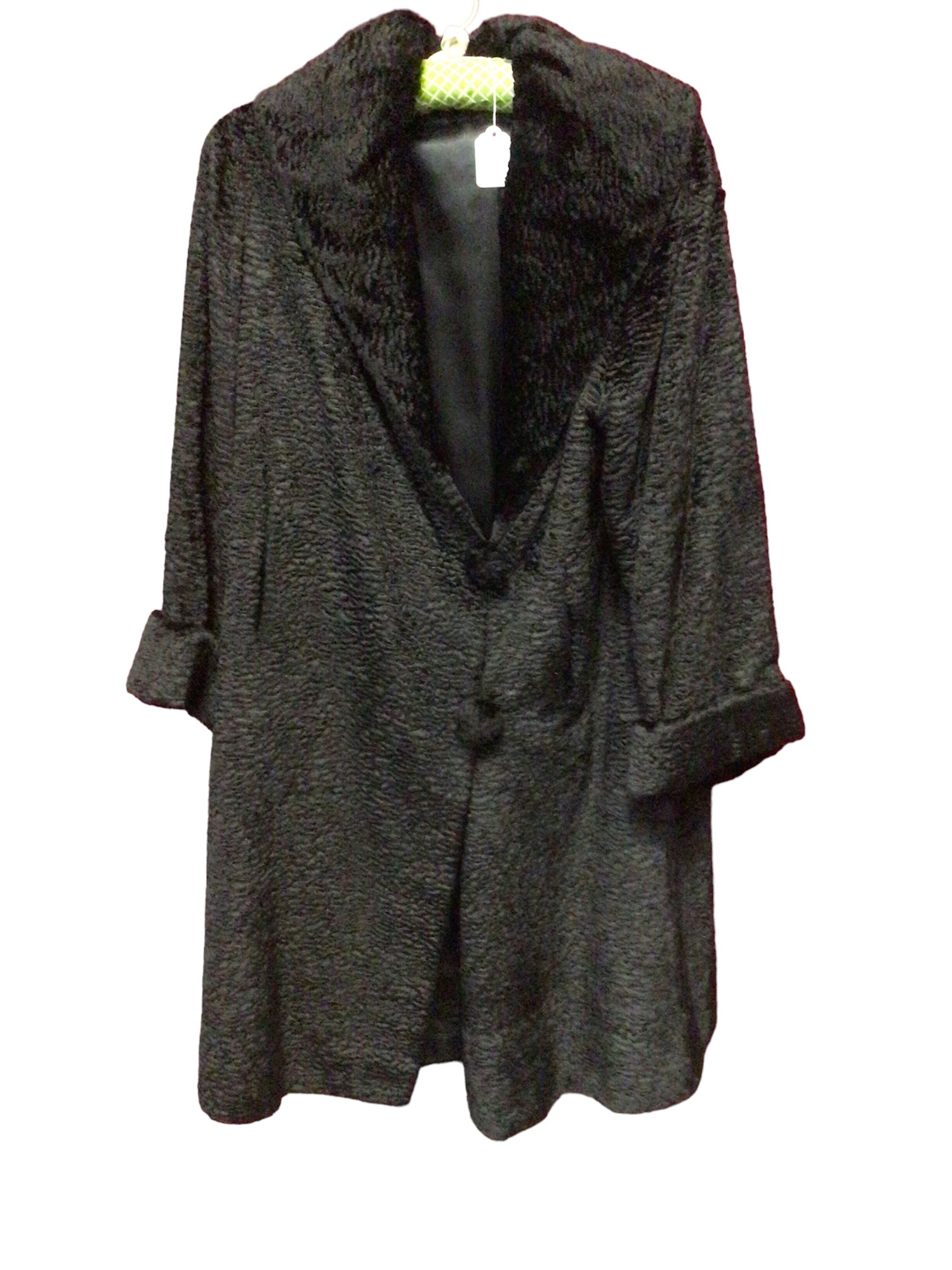 Lot 2174 - Beaver lamb coat and a black Astraka faux