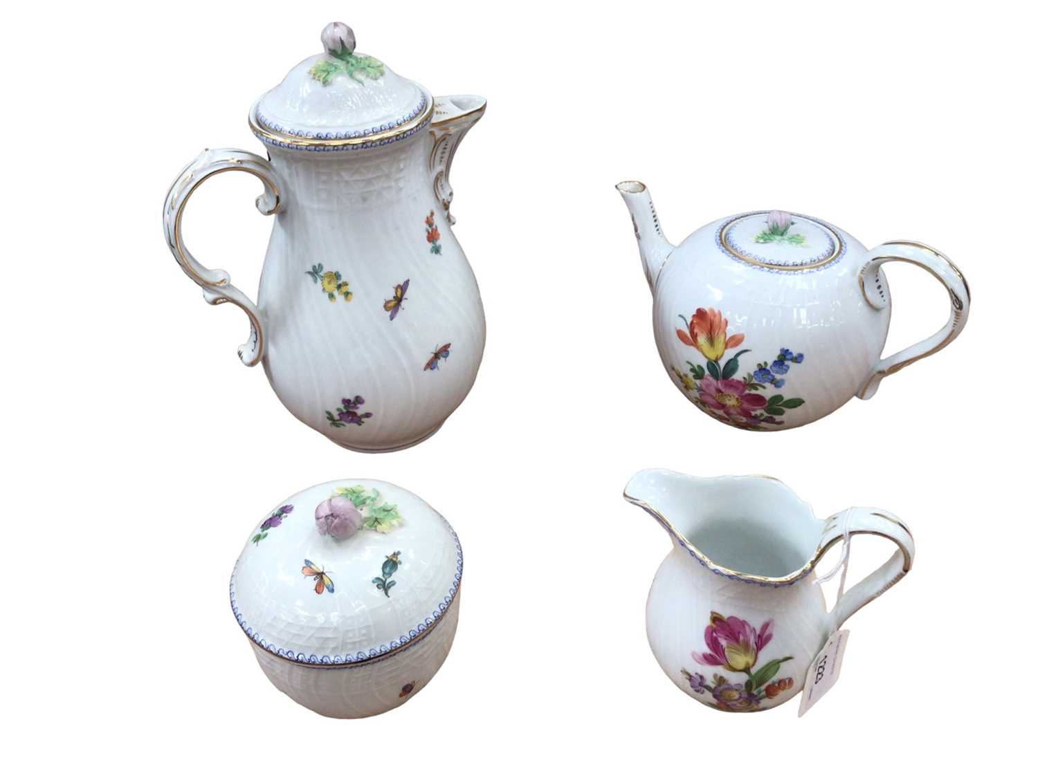 Lot 1223 - Dresden porcelain tea/ coffee set