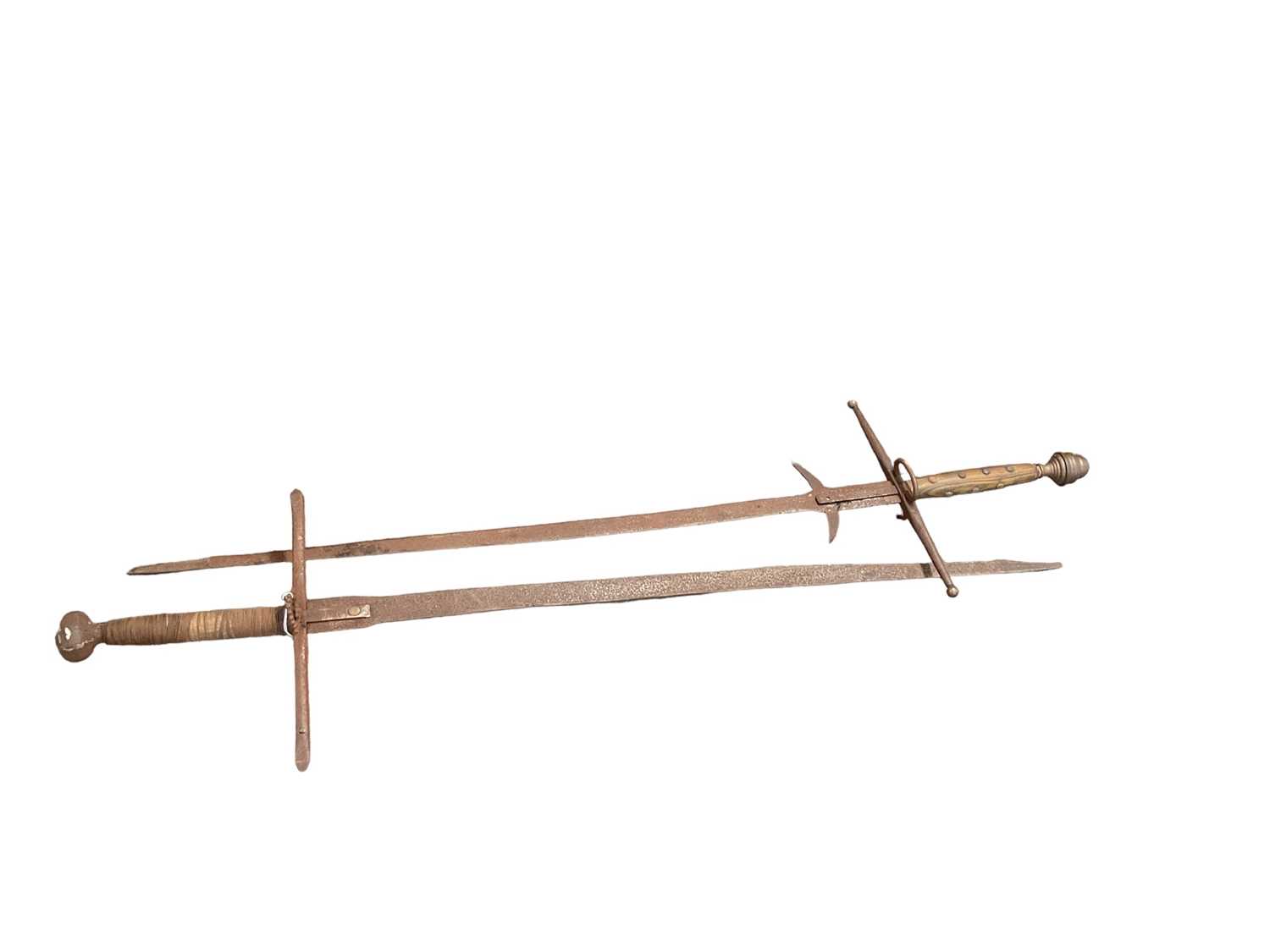 Lot 819 - Two old theatrical hand and a half Knights