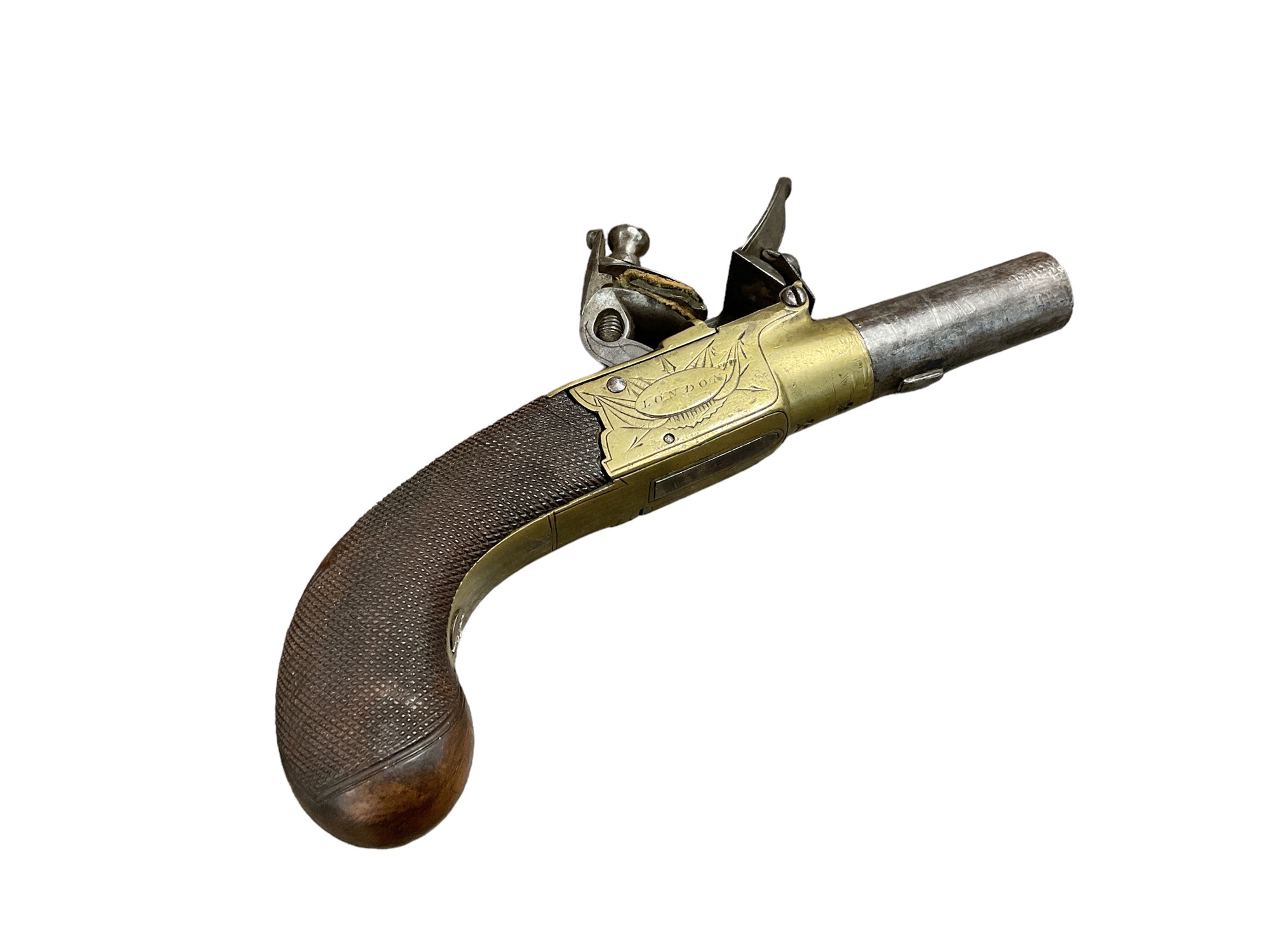Lot 866 - Early 19th century Flintlock pocket pistol