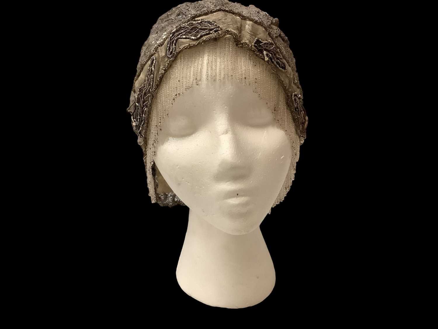 Lot 2186 - Original 1920s Flapper silver lace and