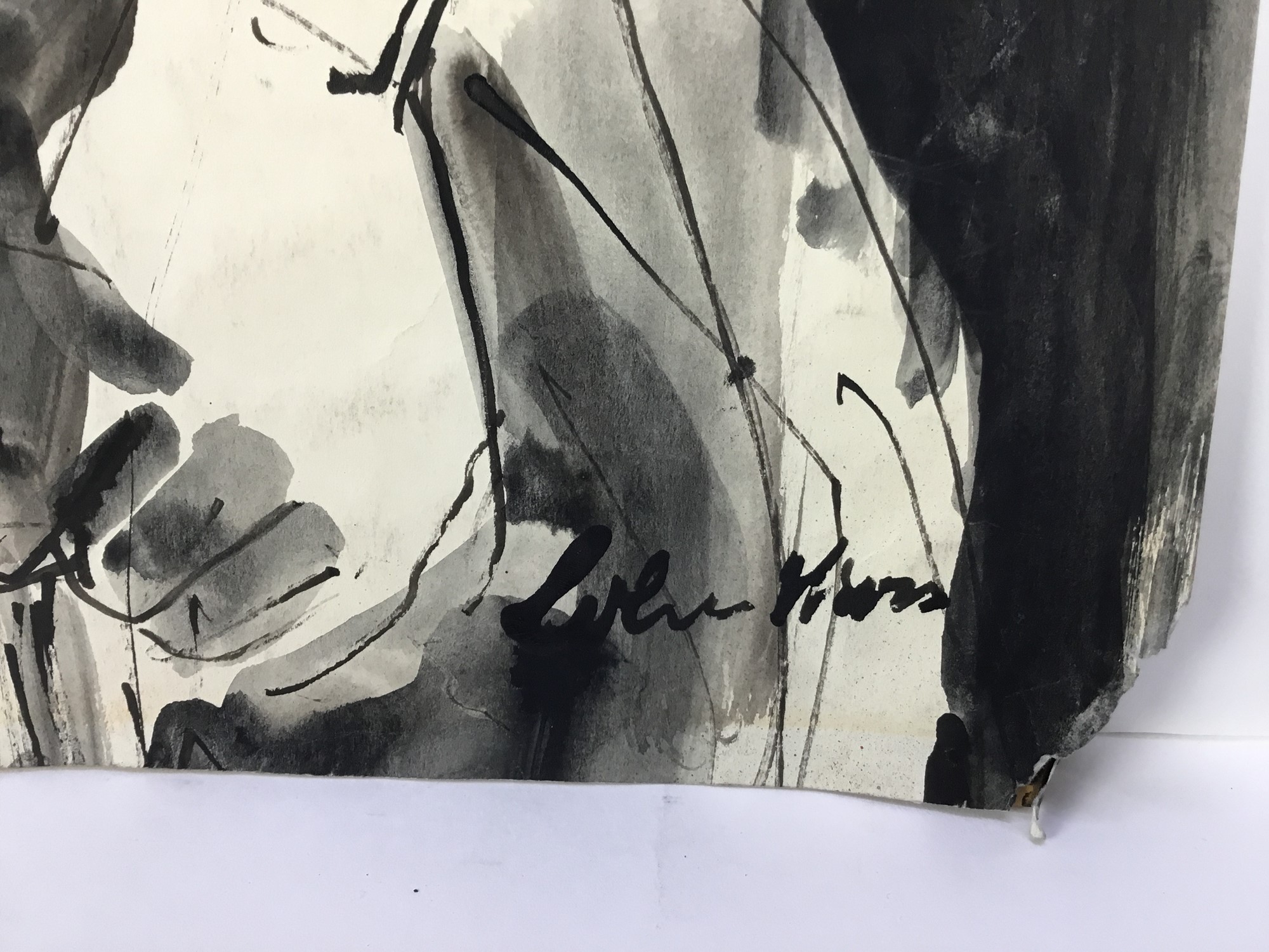 Lot 33 - Colin Moss (1914-2005) pen and wash, Workman,