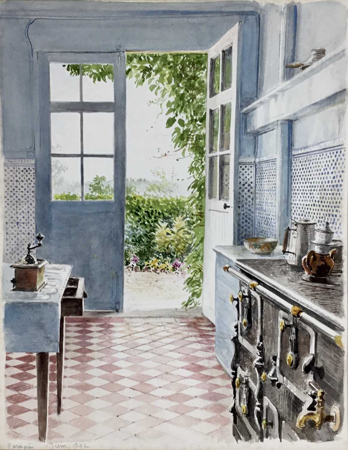 Lot 115 - David Hill (1914-1977) watercolour, interior