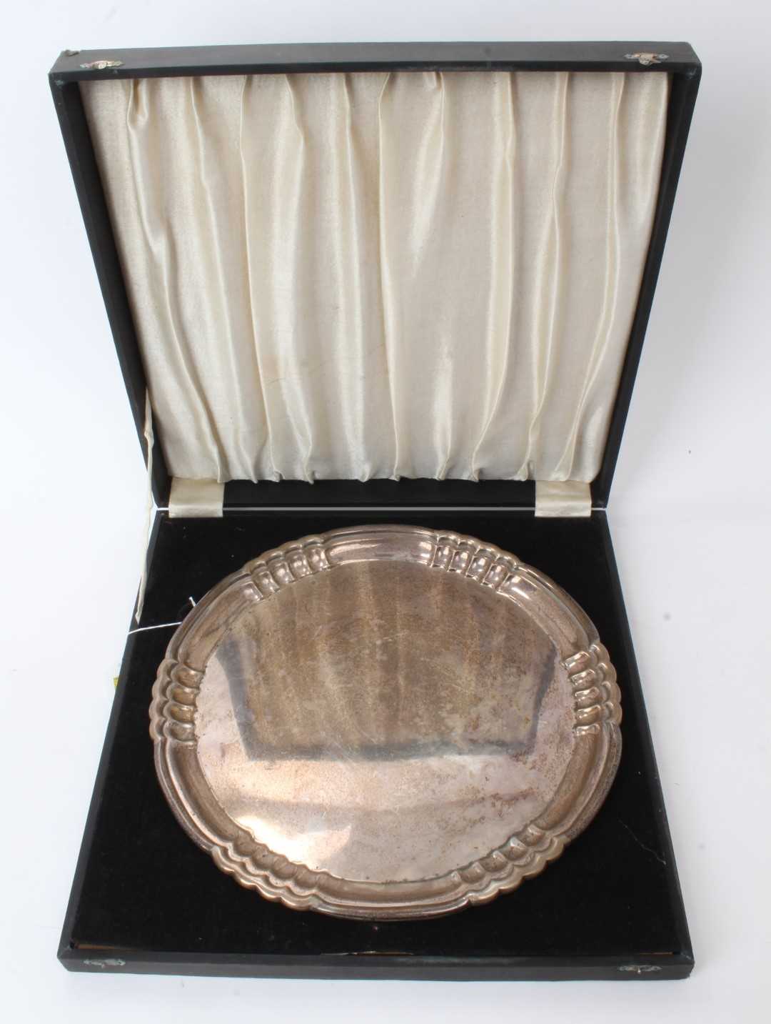 Lot 211 - Colonial Indian white metal salver in