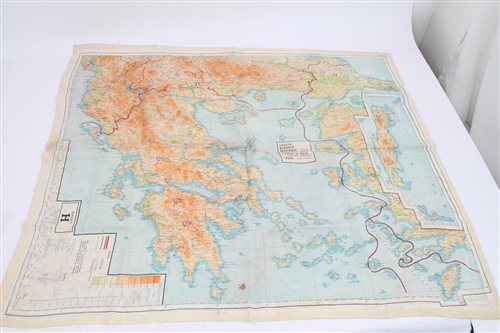 Lot 2457 - Second World War R.A.F. silk escape map