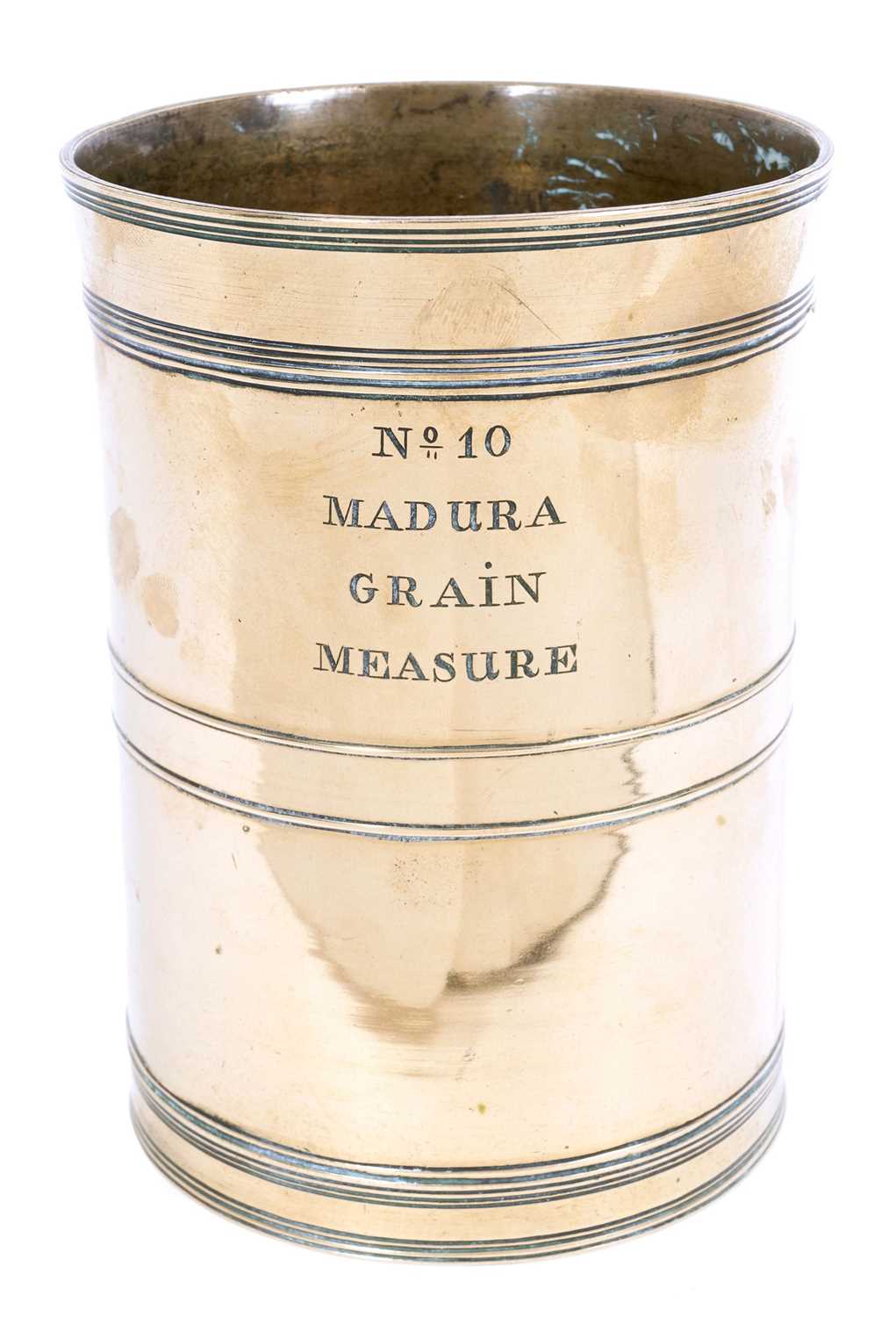 Lot 1393 - 19th century brass No. 10 Madura grain