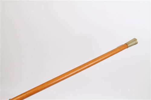 Lot 2498 - Brass-topped regimental swagger stick with