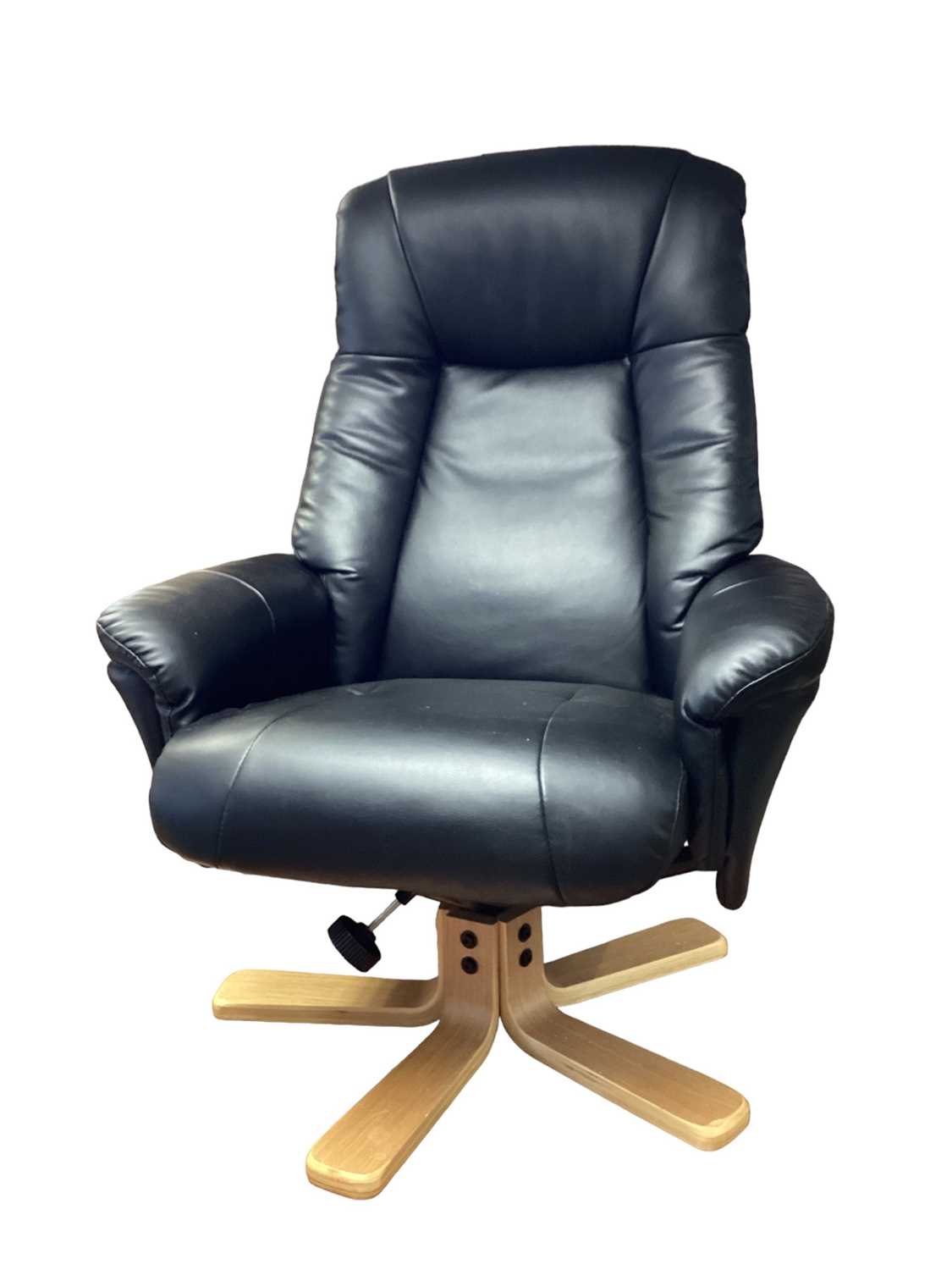 Lot 1267 - Leather effect swivel chair with matching