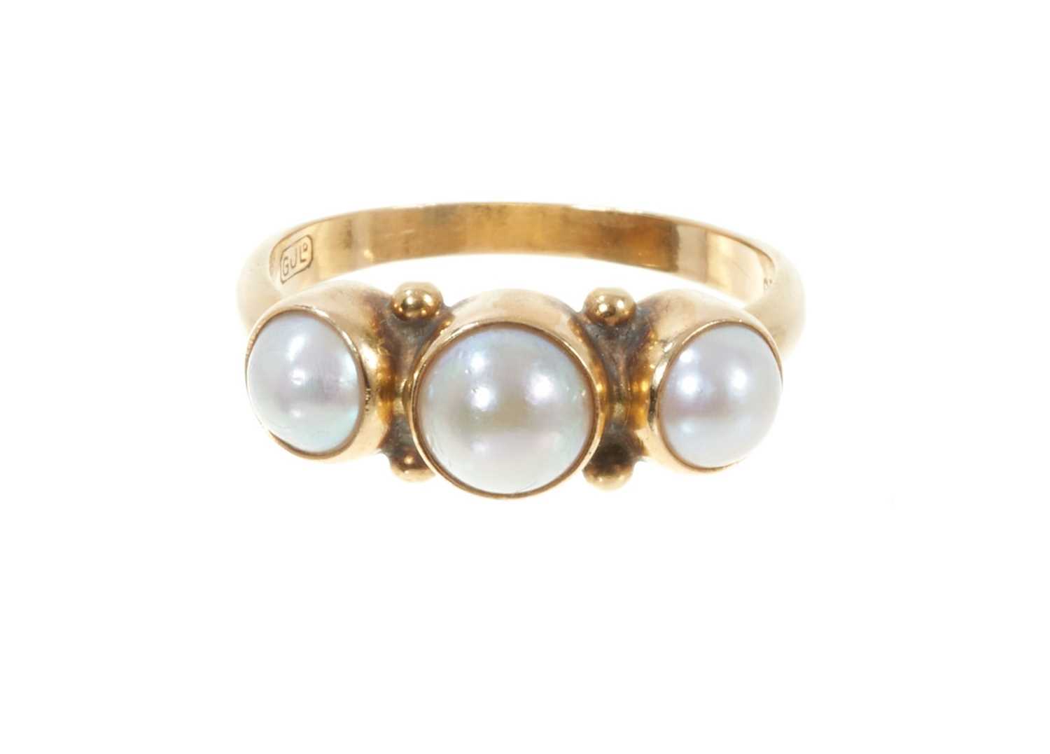 Lot 355 - Georg Jensen 18ct gold and cultured pearl