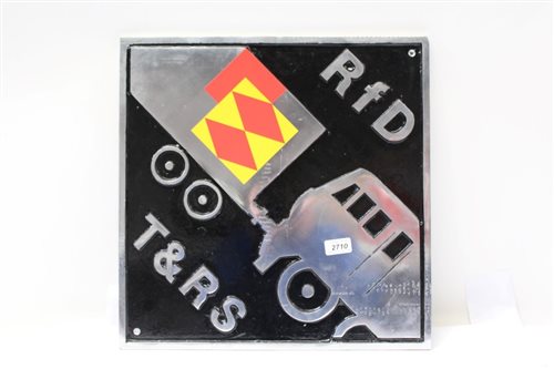Lot 2710 - Square cast metal engine name plate, marked