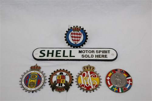 Lot 2010 - Five Continental enamel Cars Club badges