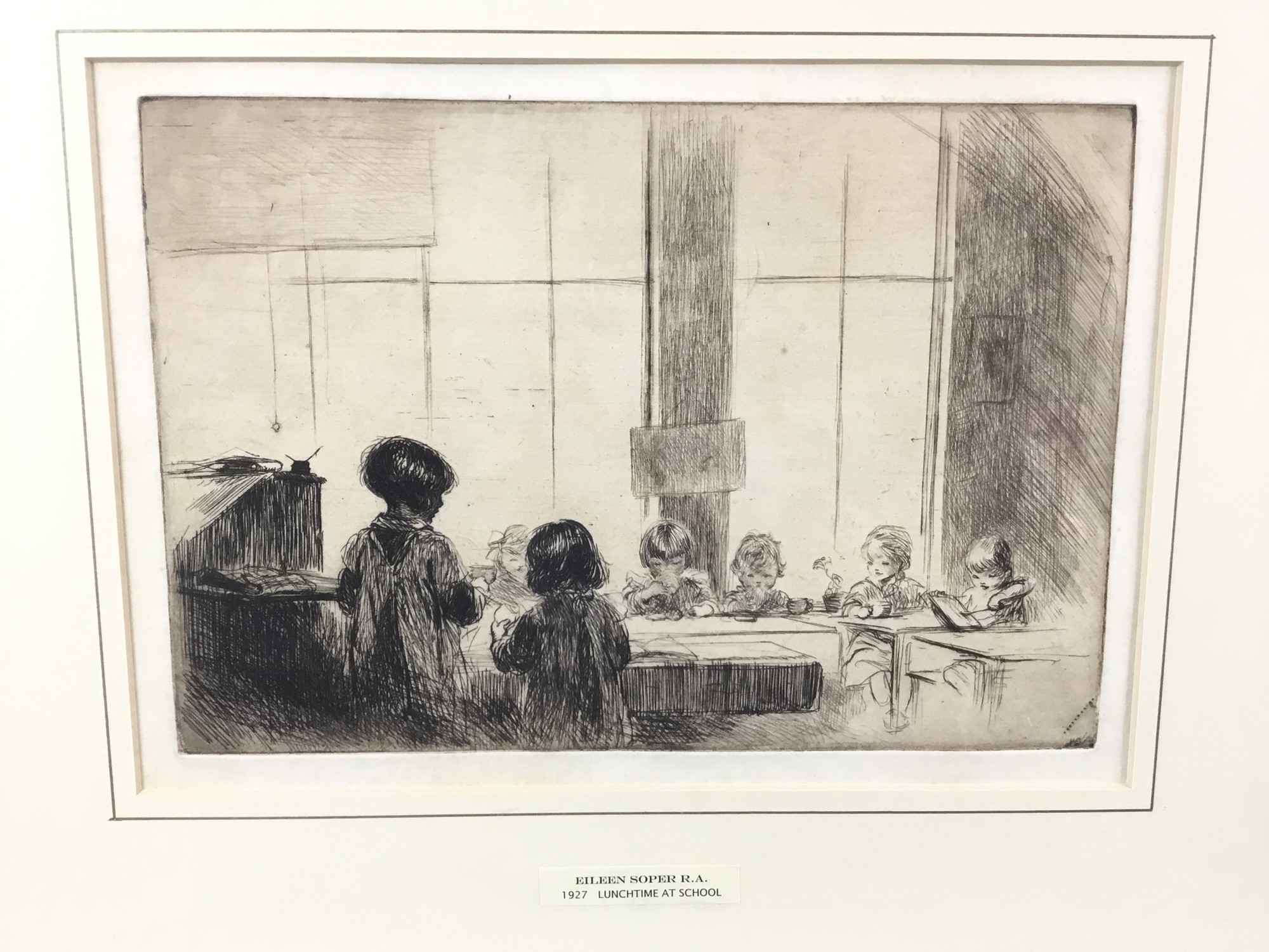 Lot 28 - Eileen Soper (1905-1990) etching, lunchtime