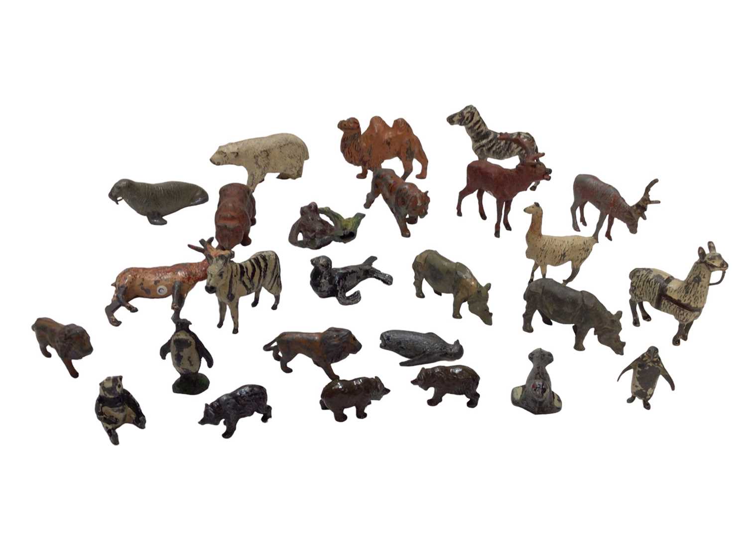 Lot 1843 - Selection of lead zoo animals including