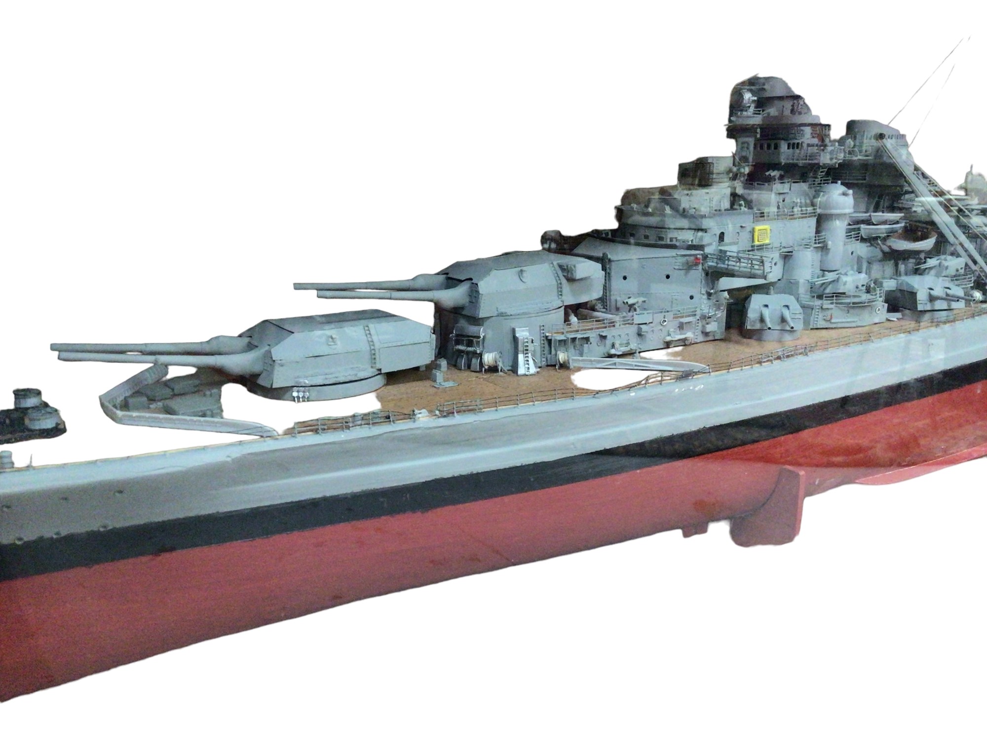 Lot 2468 - Cased scratch built model of a destroyer,