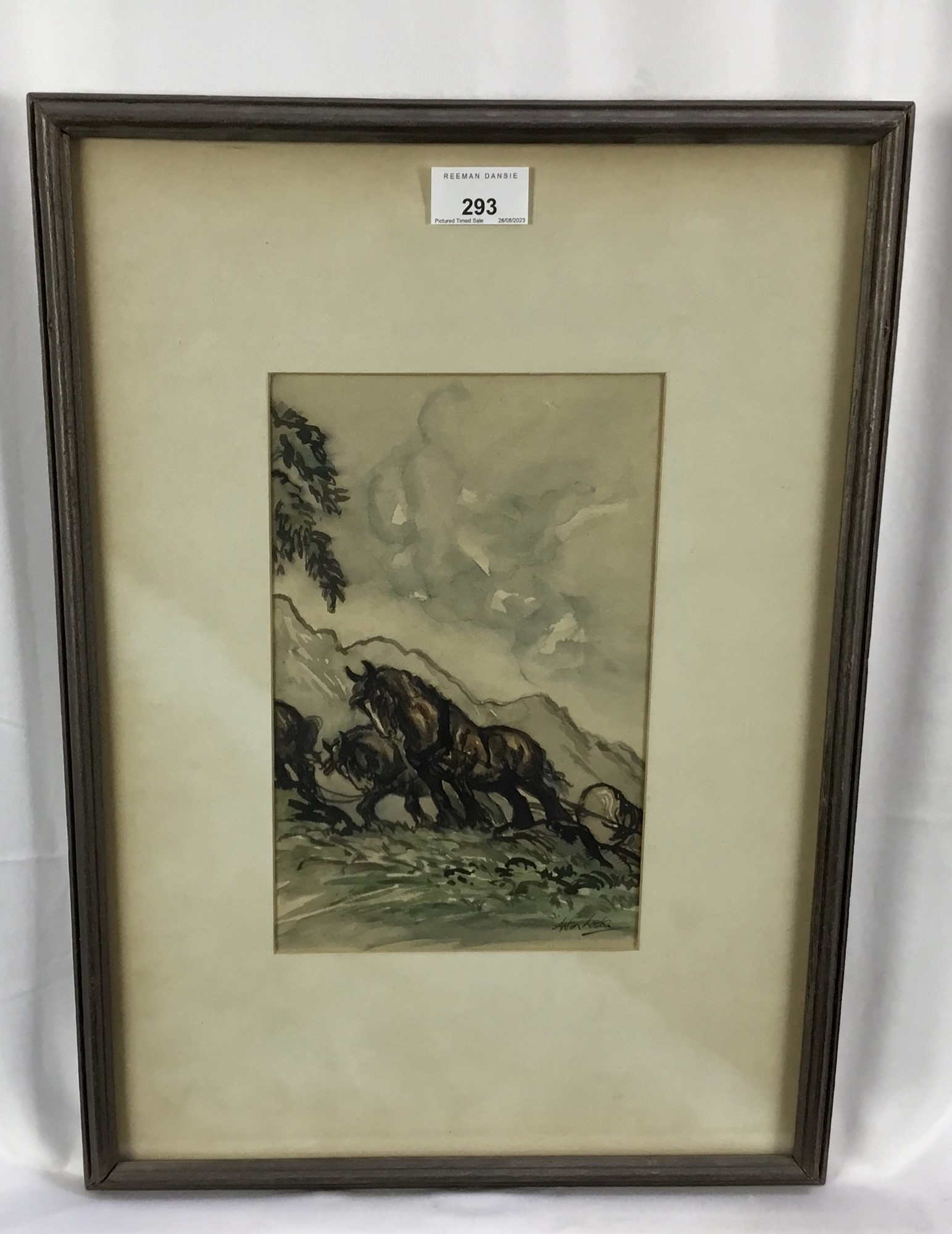 Lot 293 - Anton Lock (1893-1970) ink and watercolour