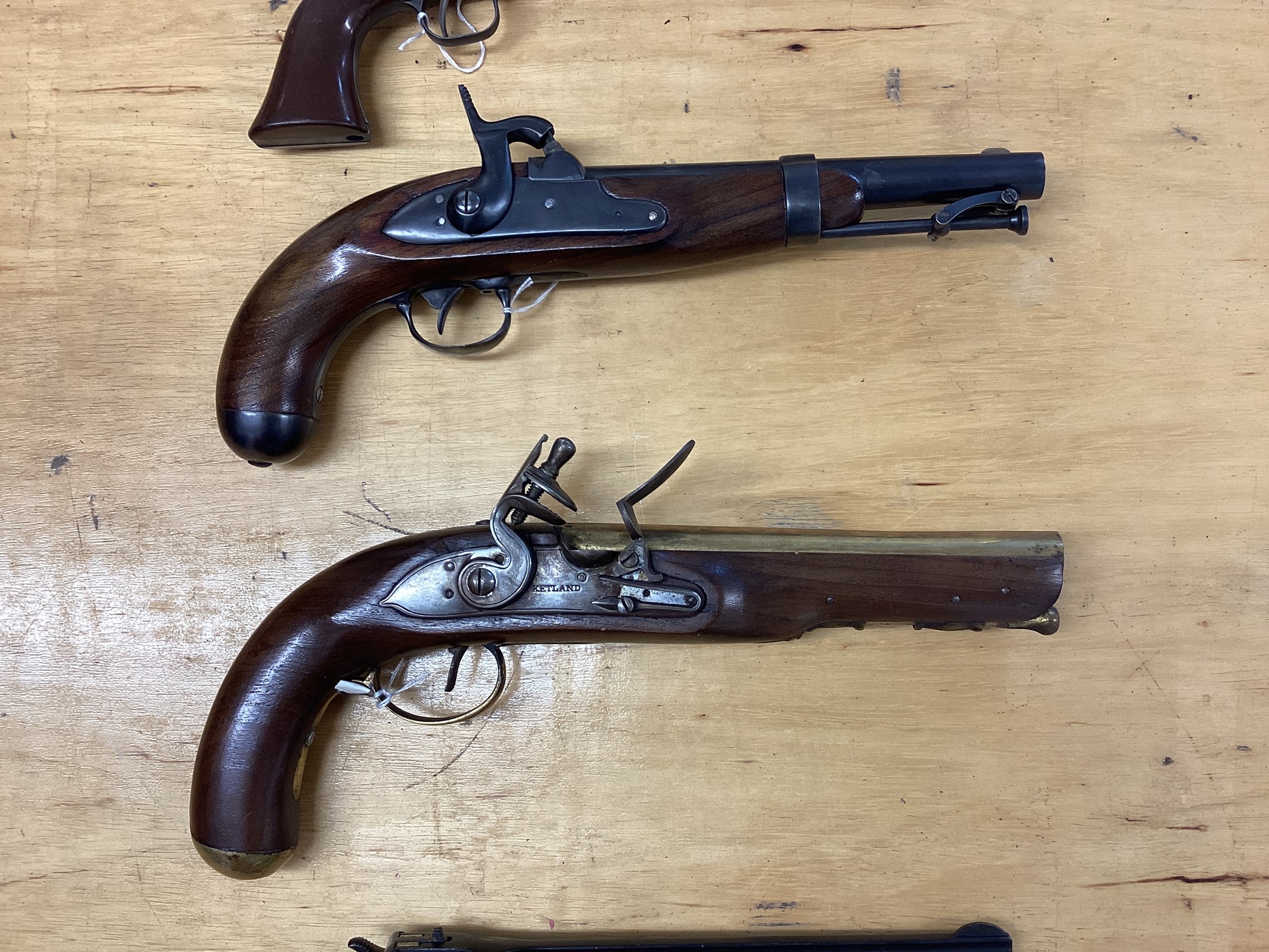 Lot 970 - Reproduction Flintlock military pistol,