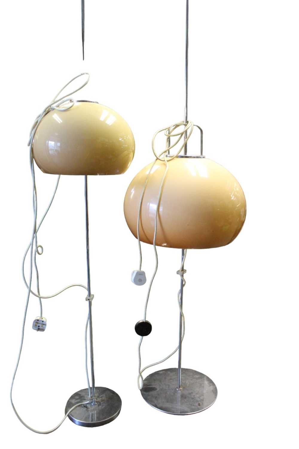 Lot 2568 - Two 1970s standard lamps with Perspex