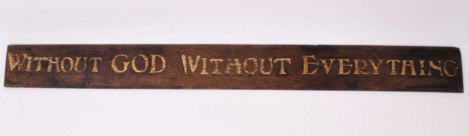 Lot 743 - Late Victorian oak rectangular church sign