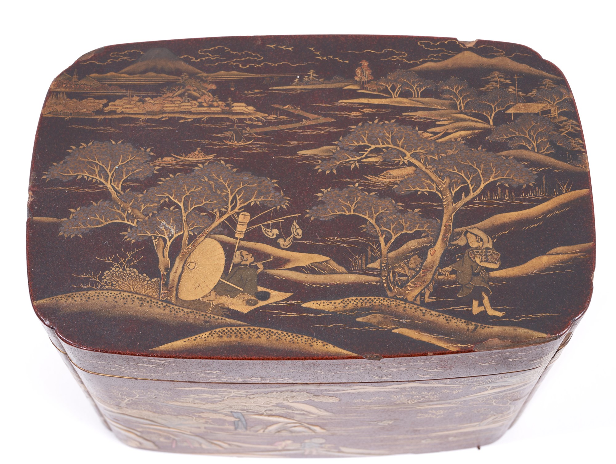 Lot 686 - Meiji period Japanese lacquer box