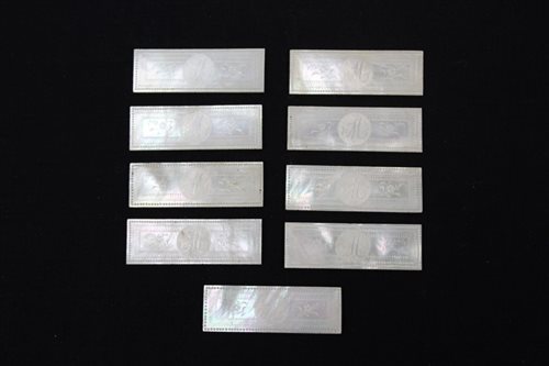 Lot 2785 - Nine rectangular mother of pearl gaming