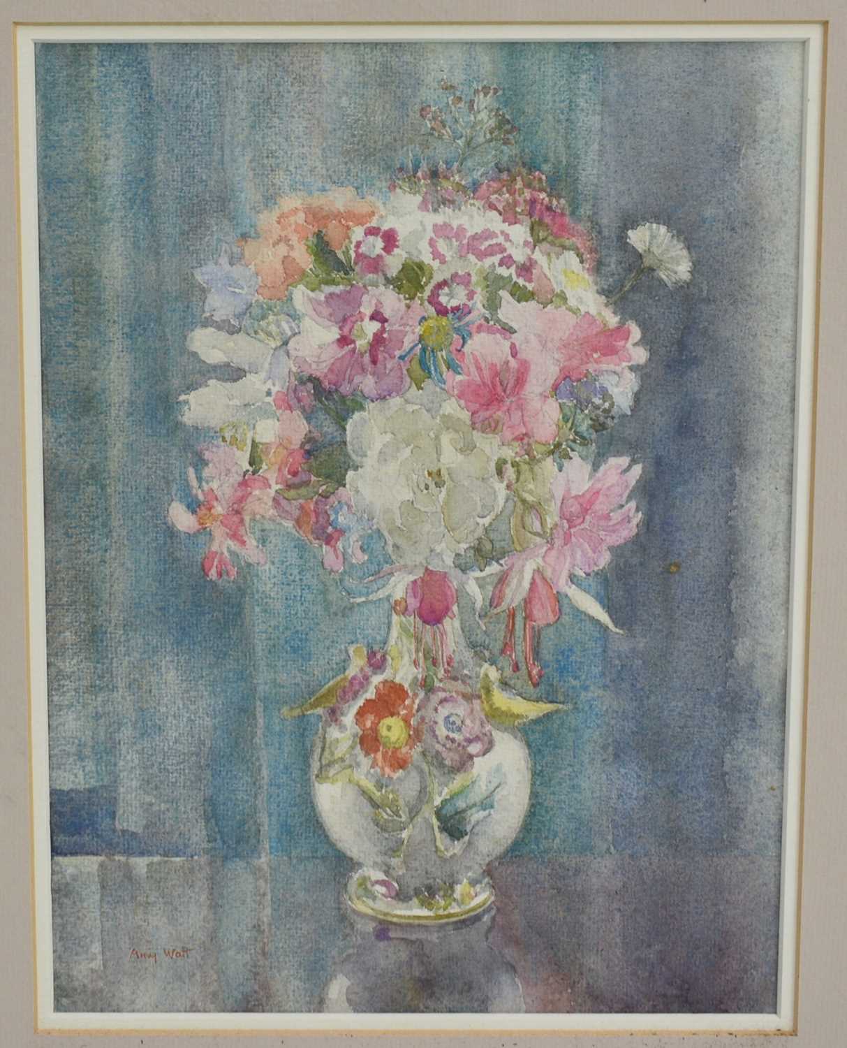 Lot 891 - Amy Watt (1900-1956) watercolour, Flowers in