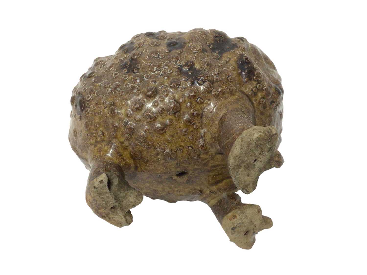 Lot 29 - A grotesque three-legged pottery toad