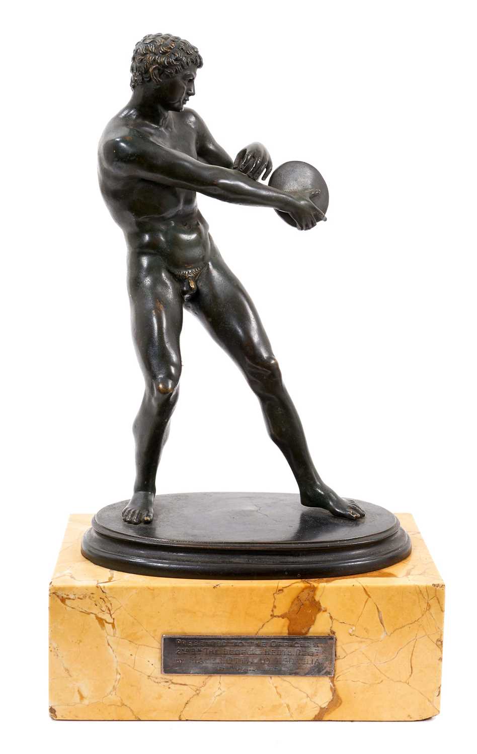 Lot 1020 - Antique Grand Tour Bronze of a discus