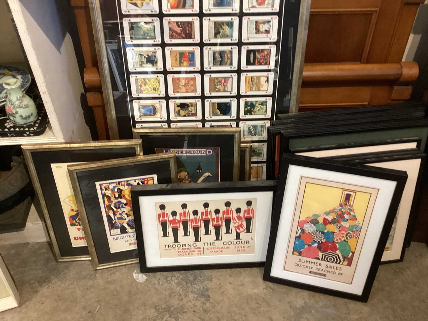 Lot 297 - Lot framed reproduction vintage transport