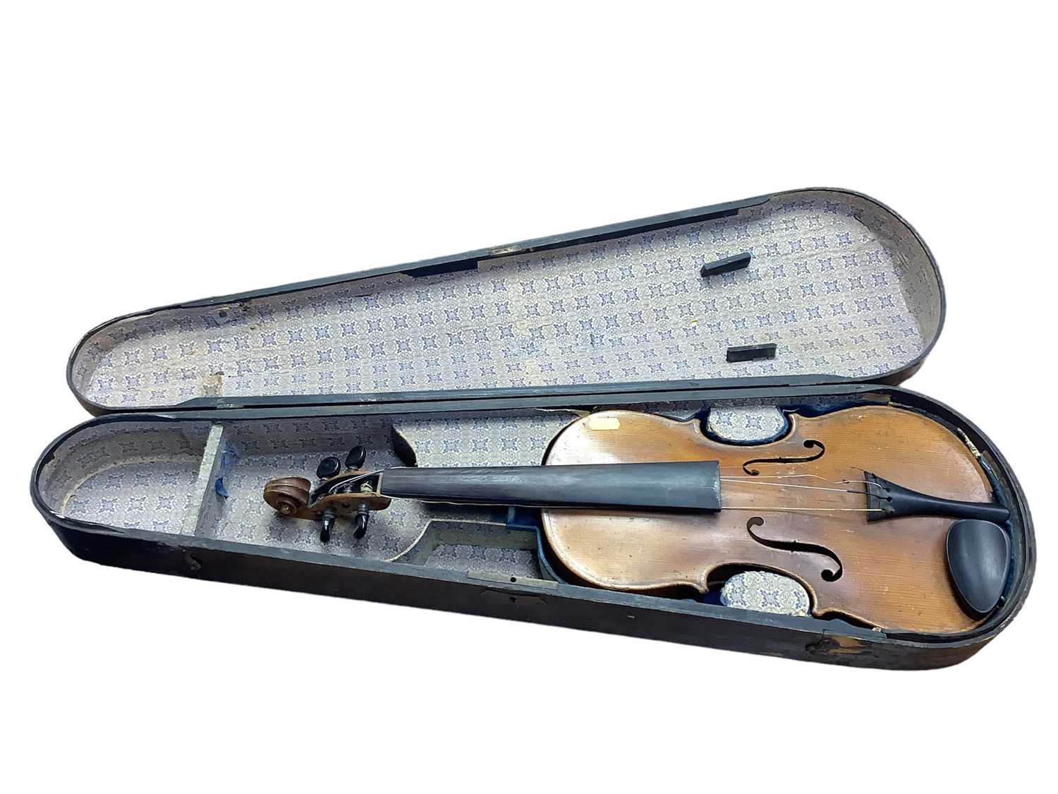 Lot 2203 - Antique violin bearing label ..... dated