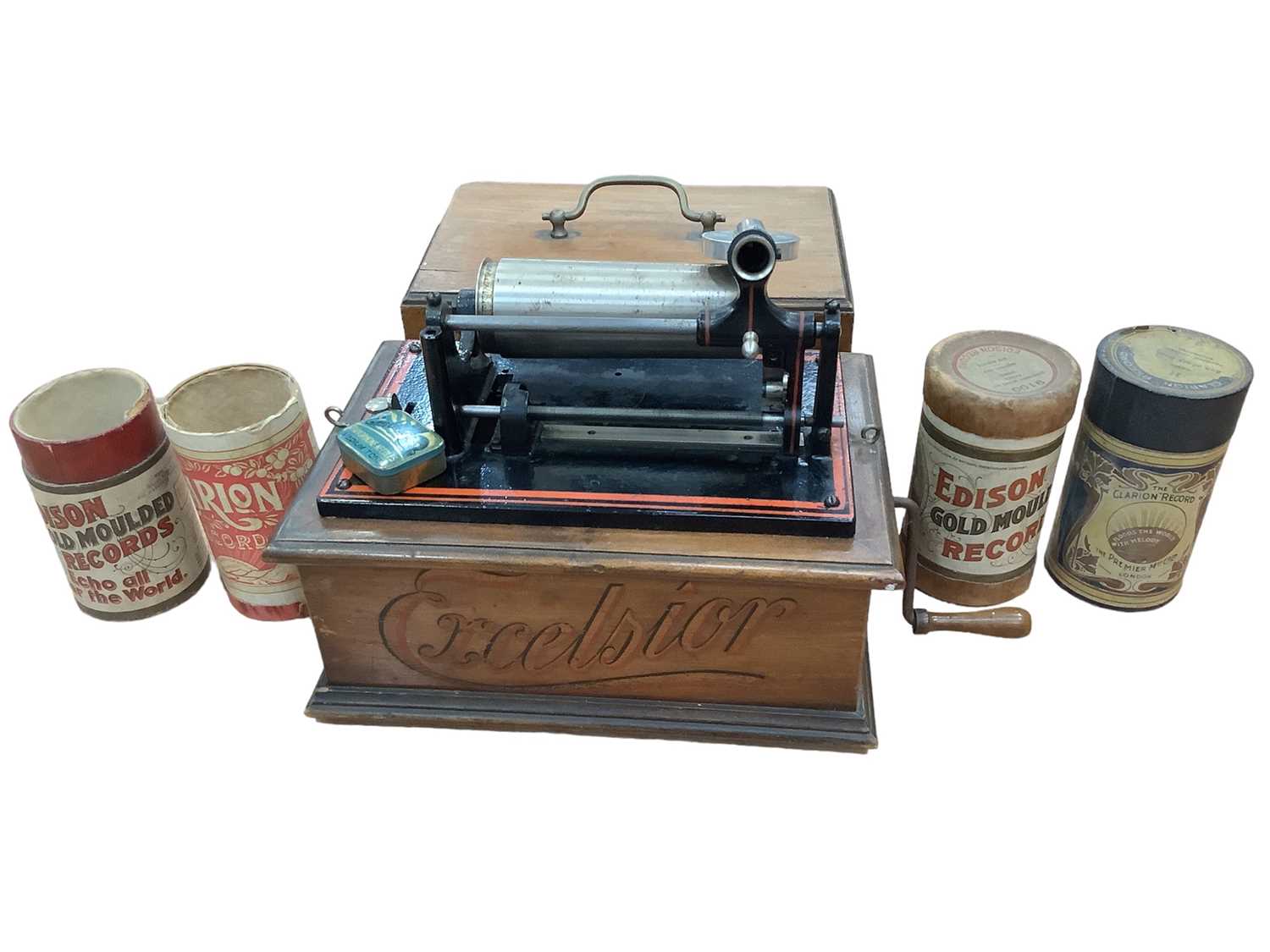 Lot 2574 - 19th century Excelsior phonograph, together