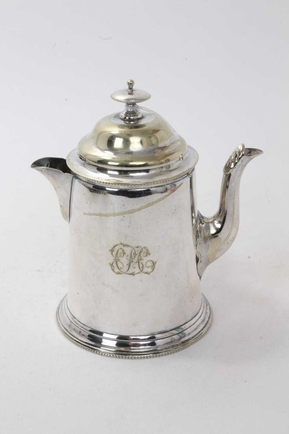 Lot 504 - 19th century silver plated argyll, the plain,