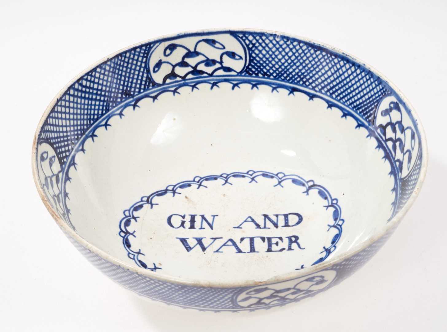 Lot 307 - Rare 18th century pearlware Gin and Water