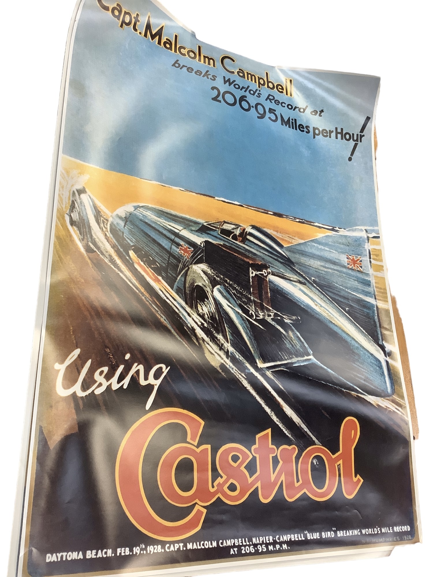 Lot 1481 - Two Castrol posters - Bluebird and Sunbeam,