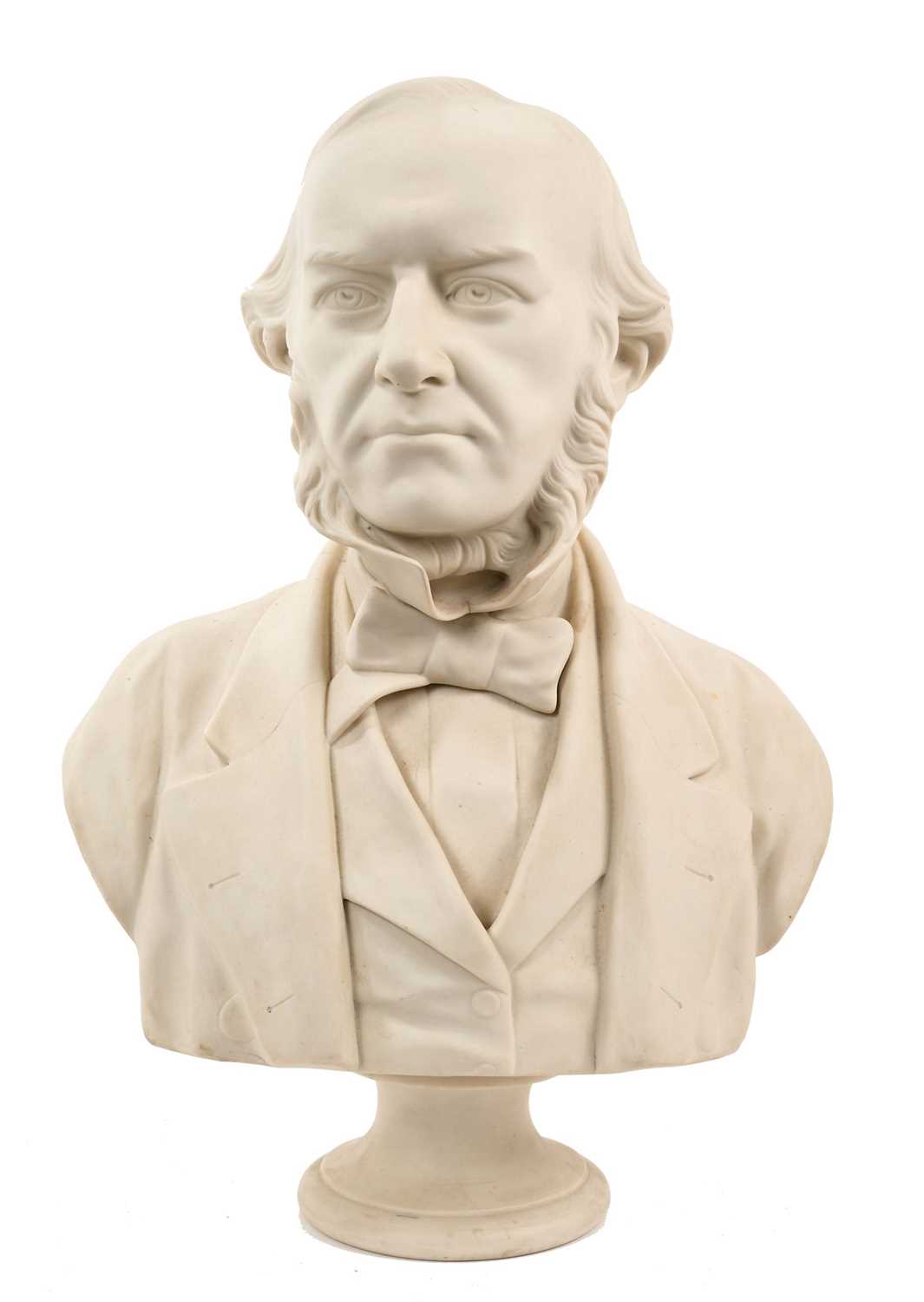 Lot 849 - 19th century parian ware bust of Gladstone