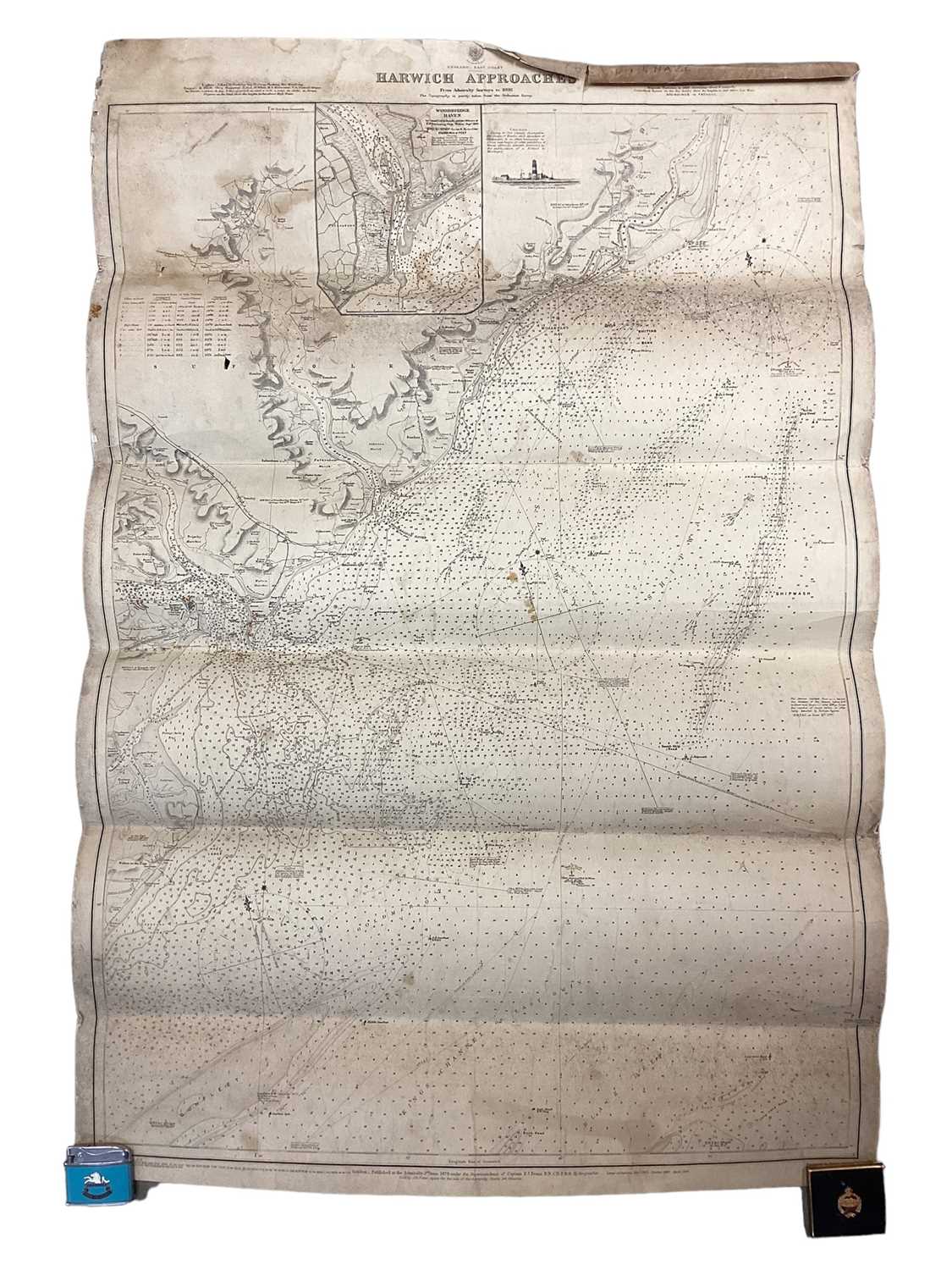 Lot 800 - Late Victorian canvas backed sea chart