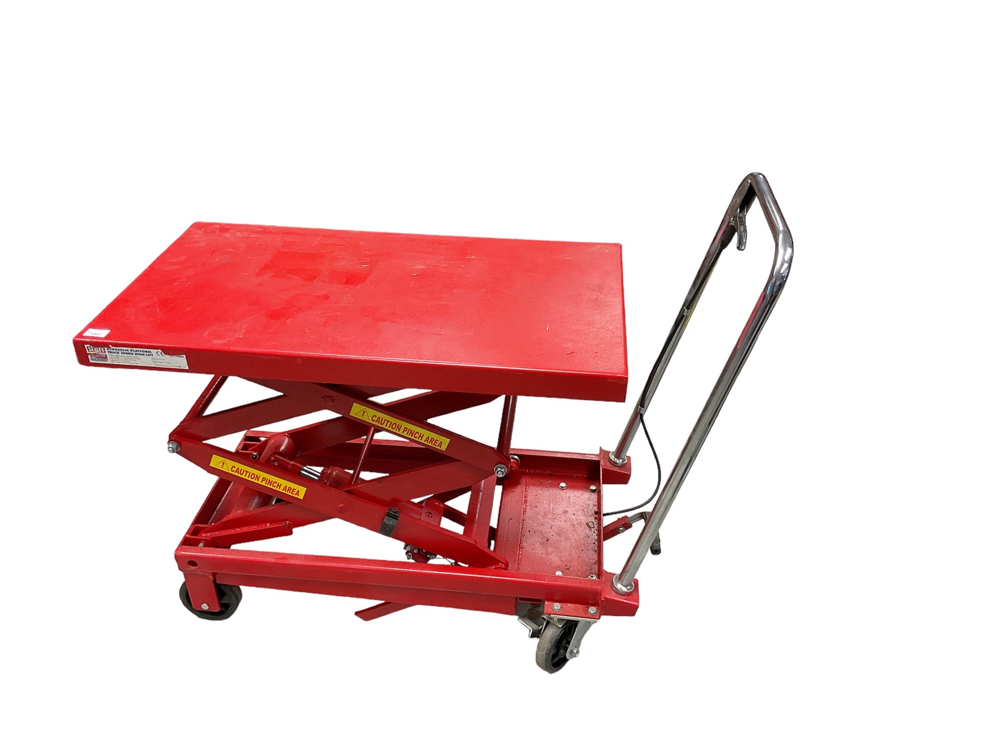 Lot 1001 - Sealey Hydraulic platform truck 400kg high
