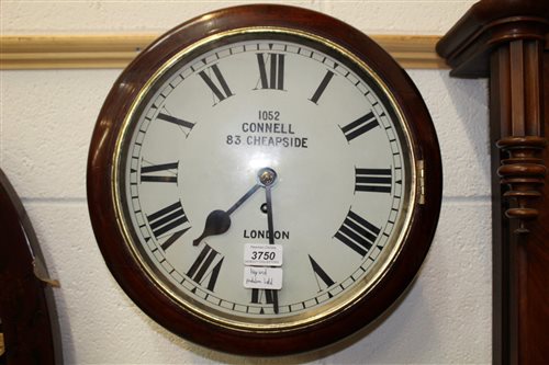 Lot 3750 - 19th century wall Clocksck with eight day