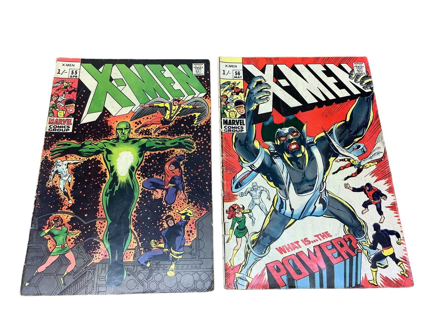 Lot 15 - Marvel Comics X-Men #55 #56 (1969) (UK Price