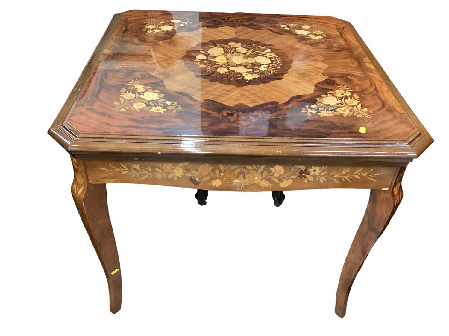 Lot 1217 - A reproduction games table, the walnut and