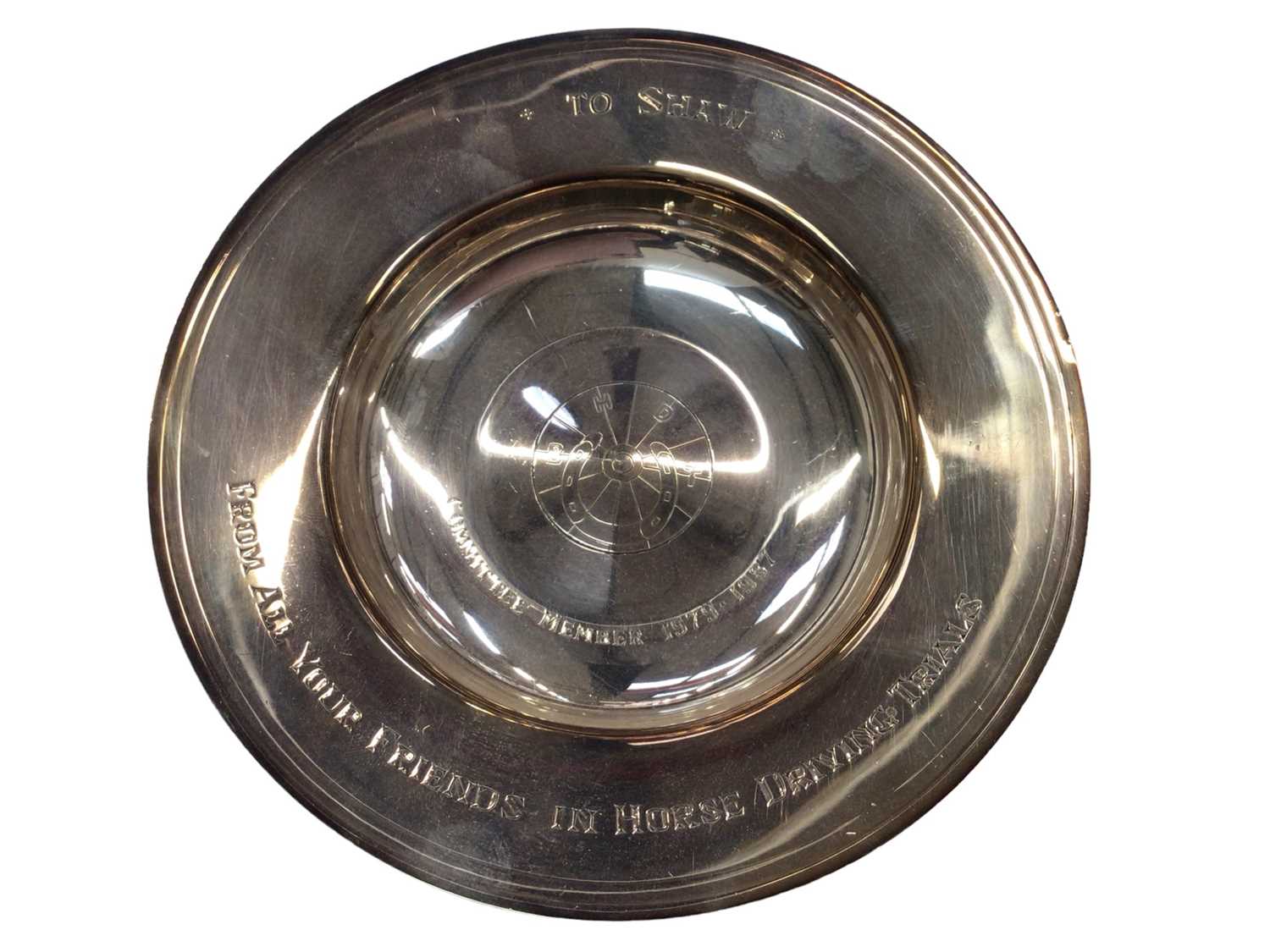 Lot 1027 - Silver armada dish with engraved