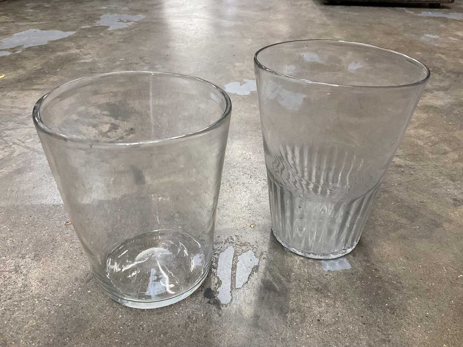 Lot 136 - Two large Georgian glass beakers, the