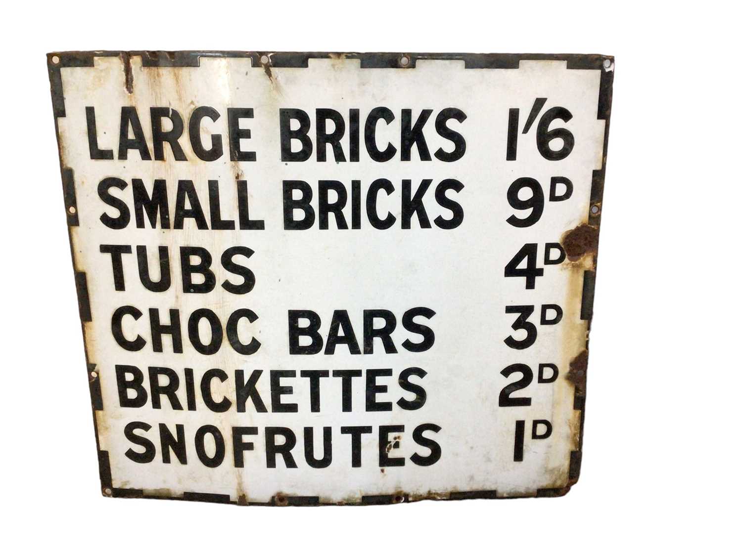 Lot 58 - Original enamel sign advertising ice cream