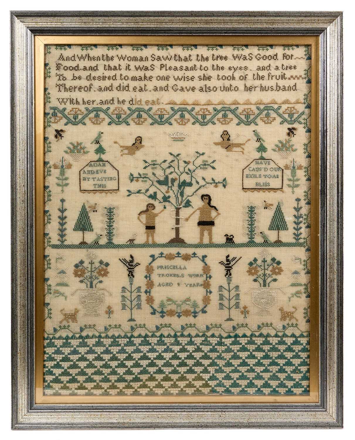 Lot 945 - Fine George III sampler by Priscilla Trokes