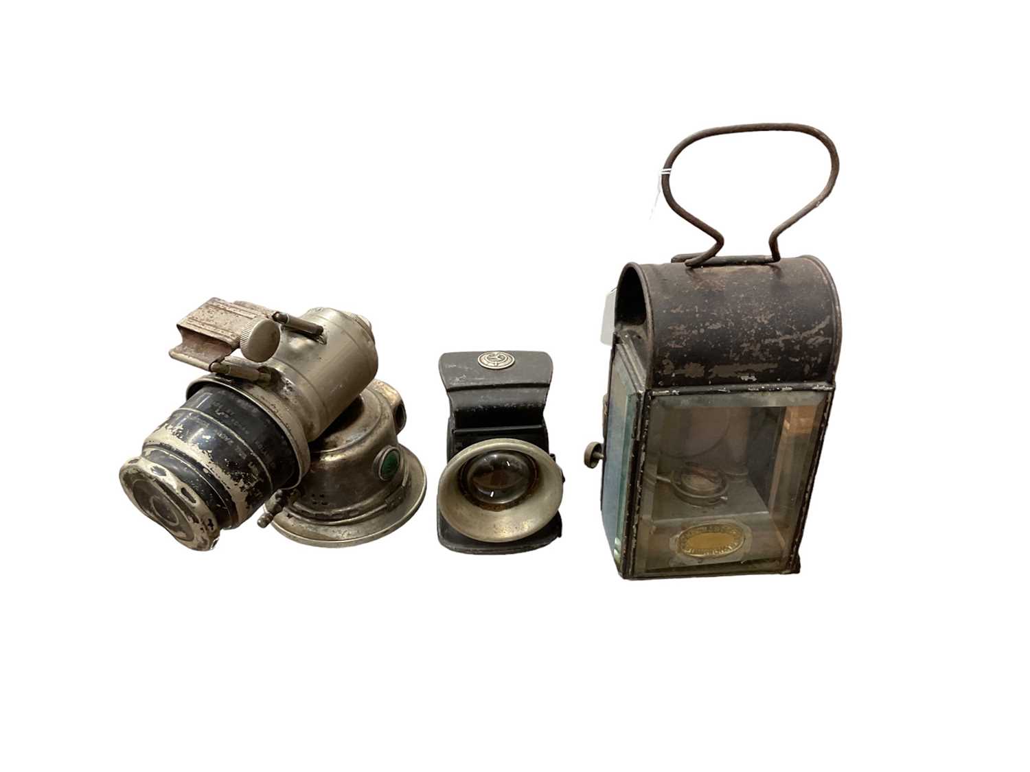 Lot 2404 - Two early 20th Century Lucas cycle lamps,