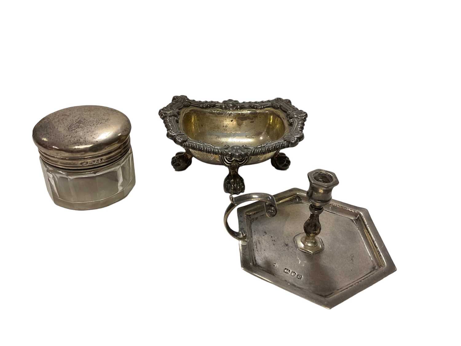 Lot 383 - Late Victorian silver chamber taper stick of