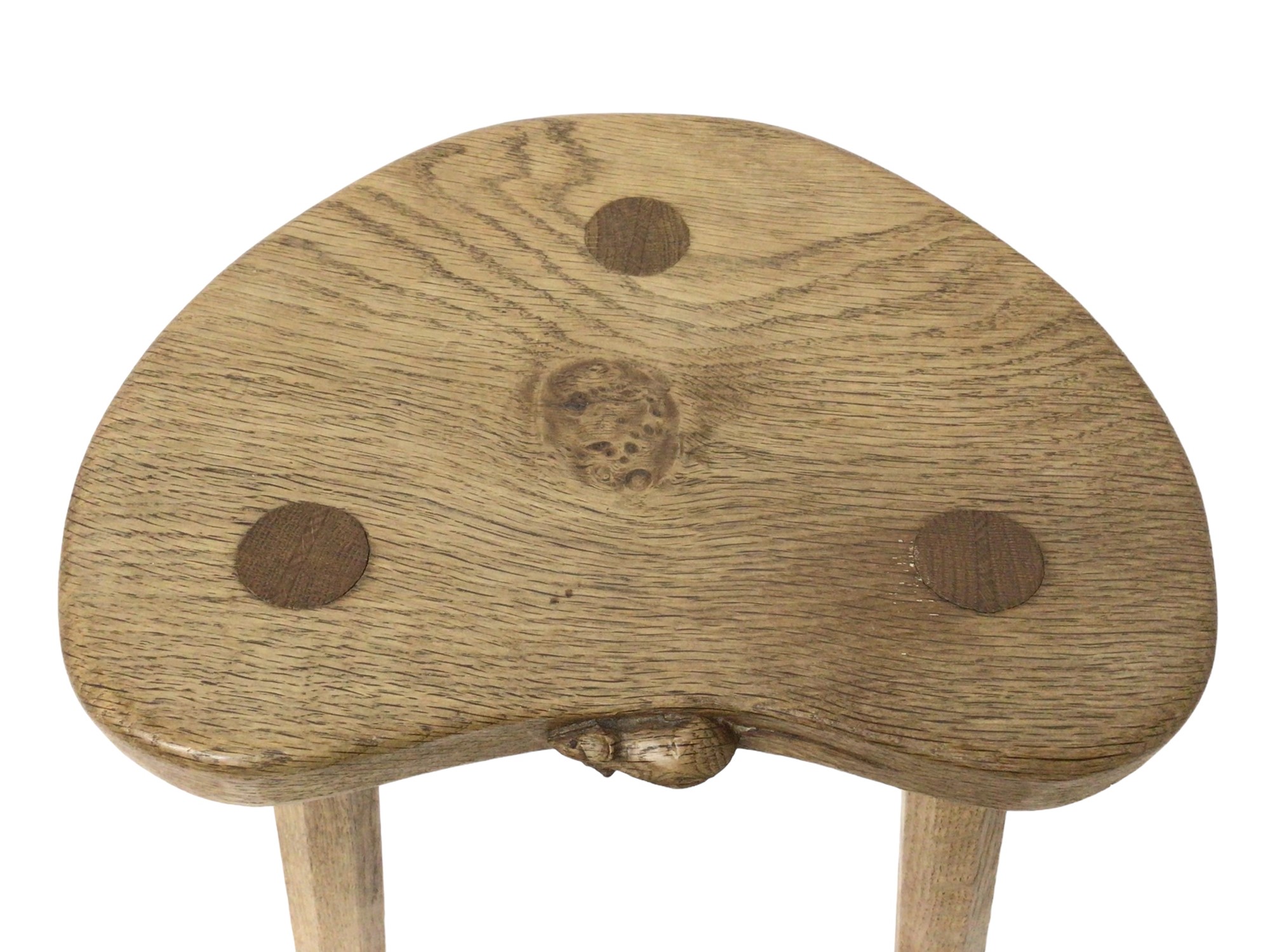 Lot 1396 - Robert 'Mouseman' Thompson oak stool